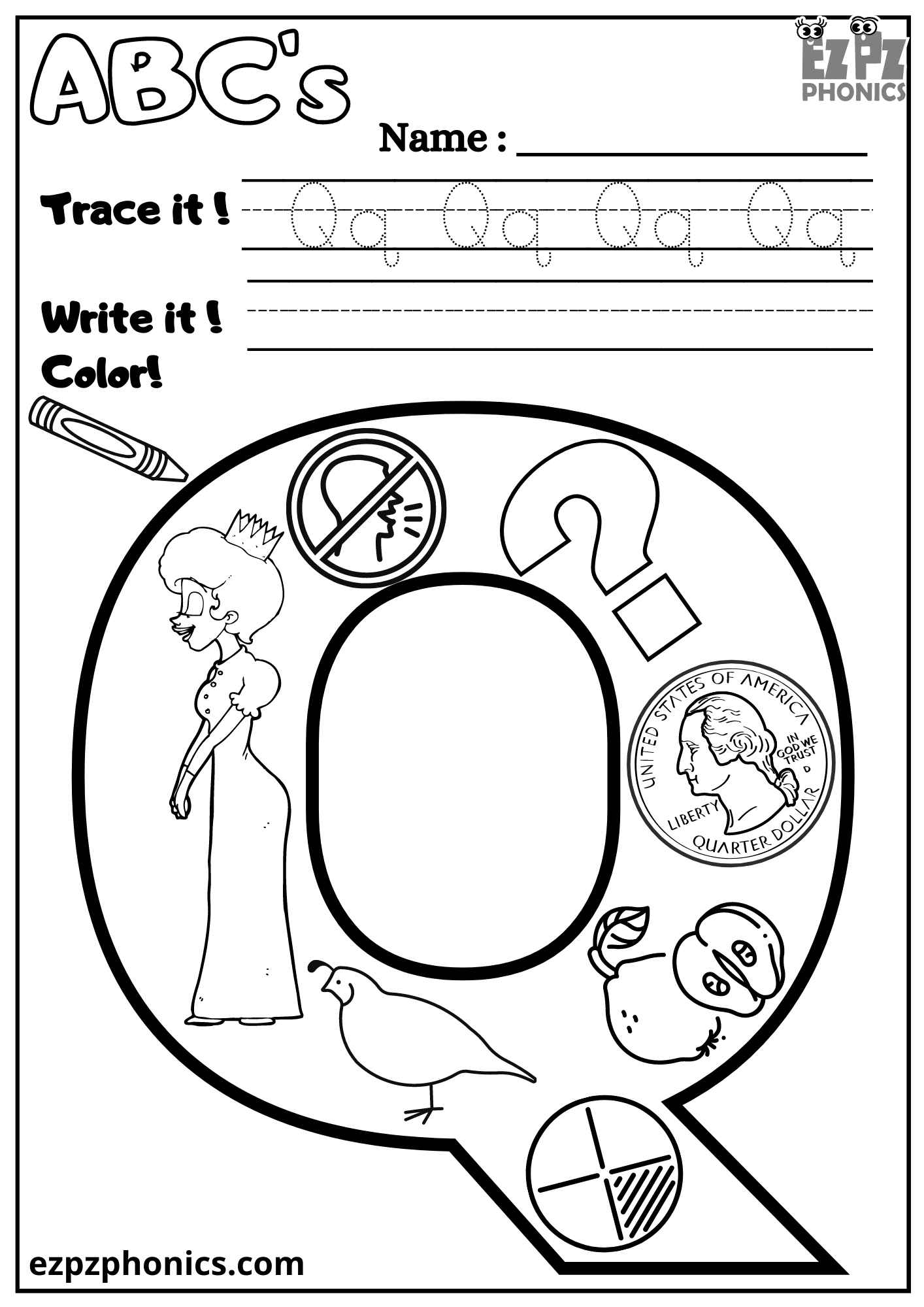 Letter Mm Trace and Color the Pictures Free PDF Download - ezpzphonics.com